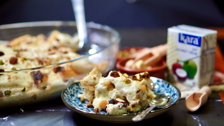 Umm Ali, Egyptian Bread Pudding with Coconut Cream - KARA